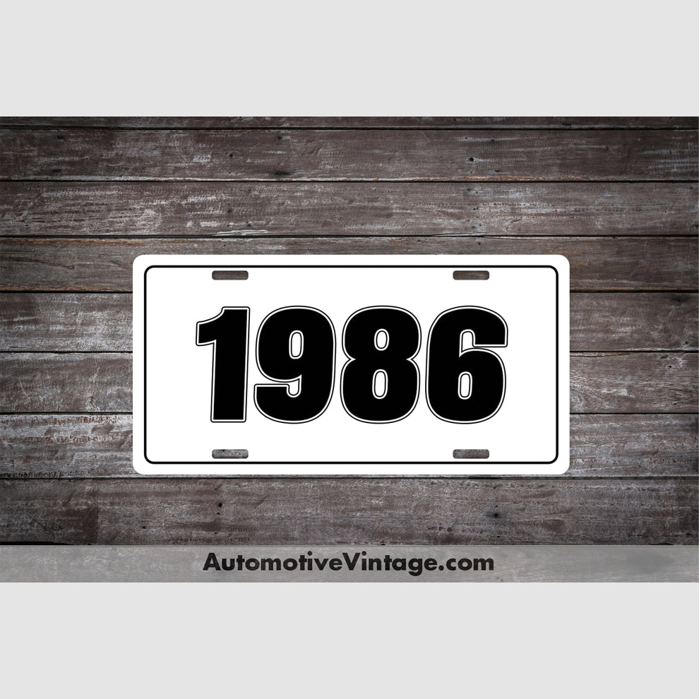 1986 Car Year License Plate – Automotive Vintage