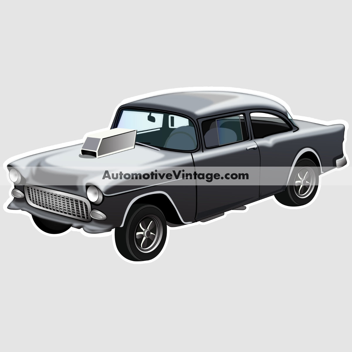 Two Lane Blacktop 1955 Chevy Famous Car Wall Sticker – Automotive Vintage
