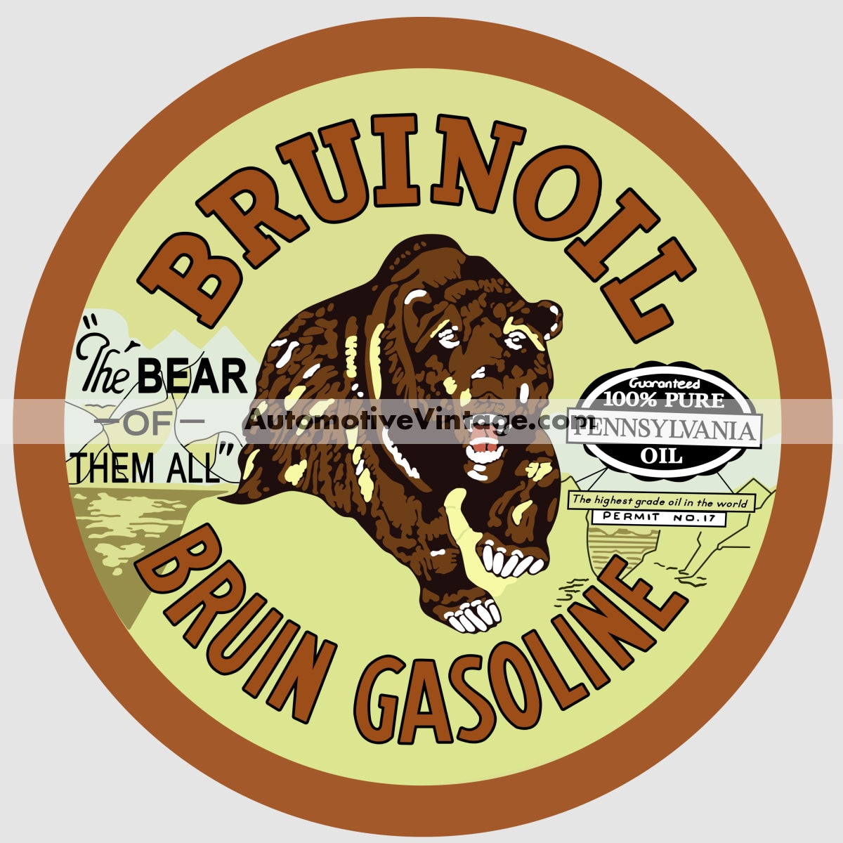 Bruinoil Gasoline Vintage Car Sticker – Automotive Vintage