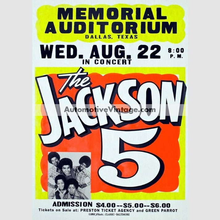 The Jackson Five Nostalgic Music 13" x 19" Concert Poster – Automotive ...