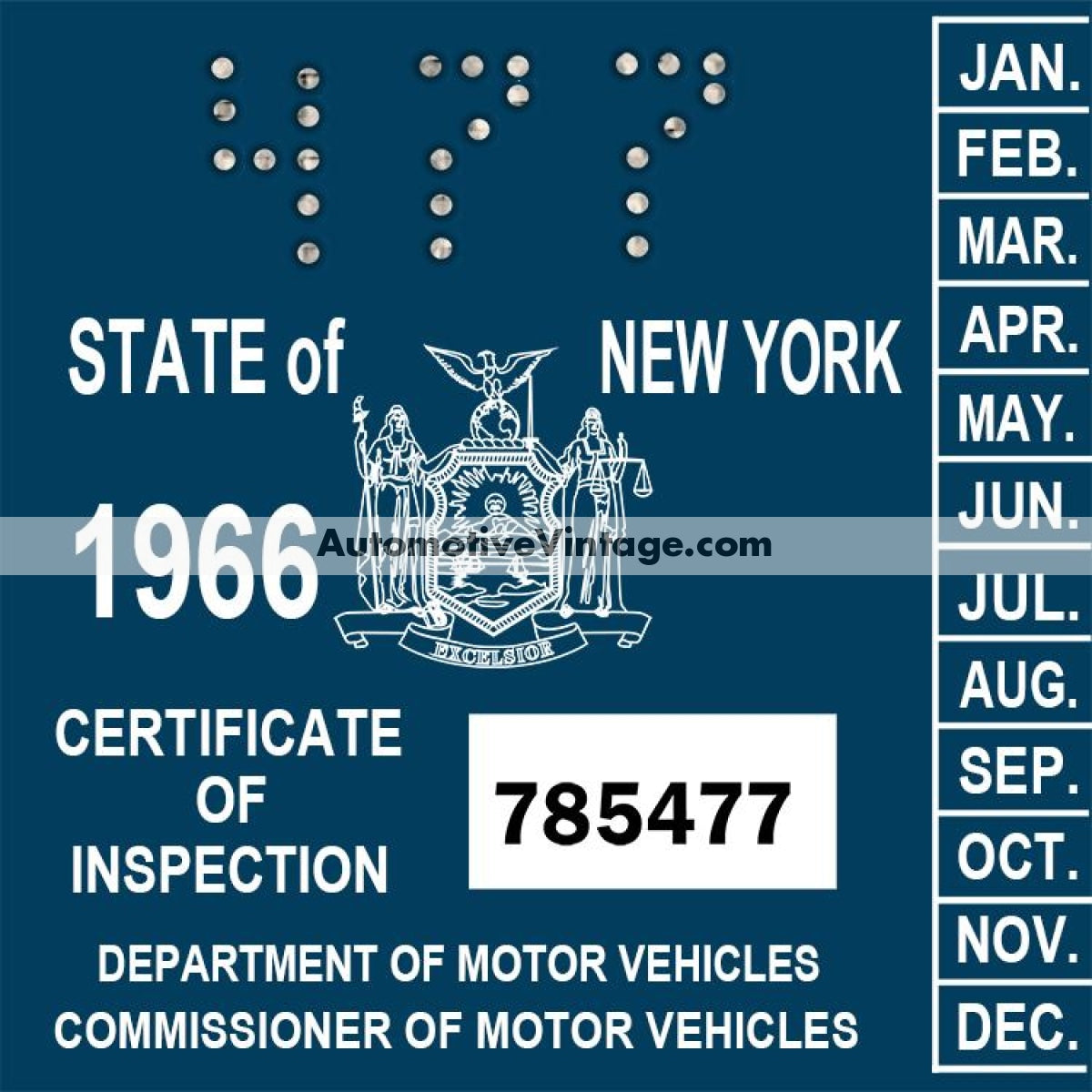 Vintage 1966 New York Windshield Inspection Sticker – Automotive Vintage