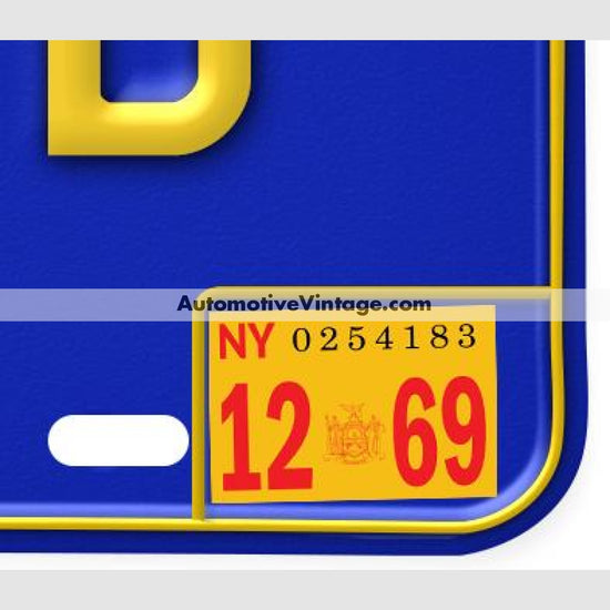 New York 1969 Vintage License Plate Registration Sticker – Automotive ...