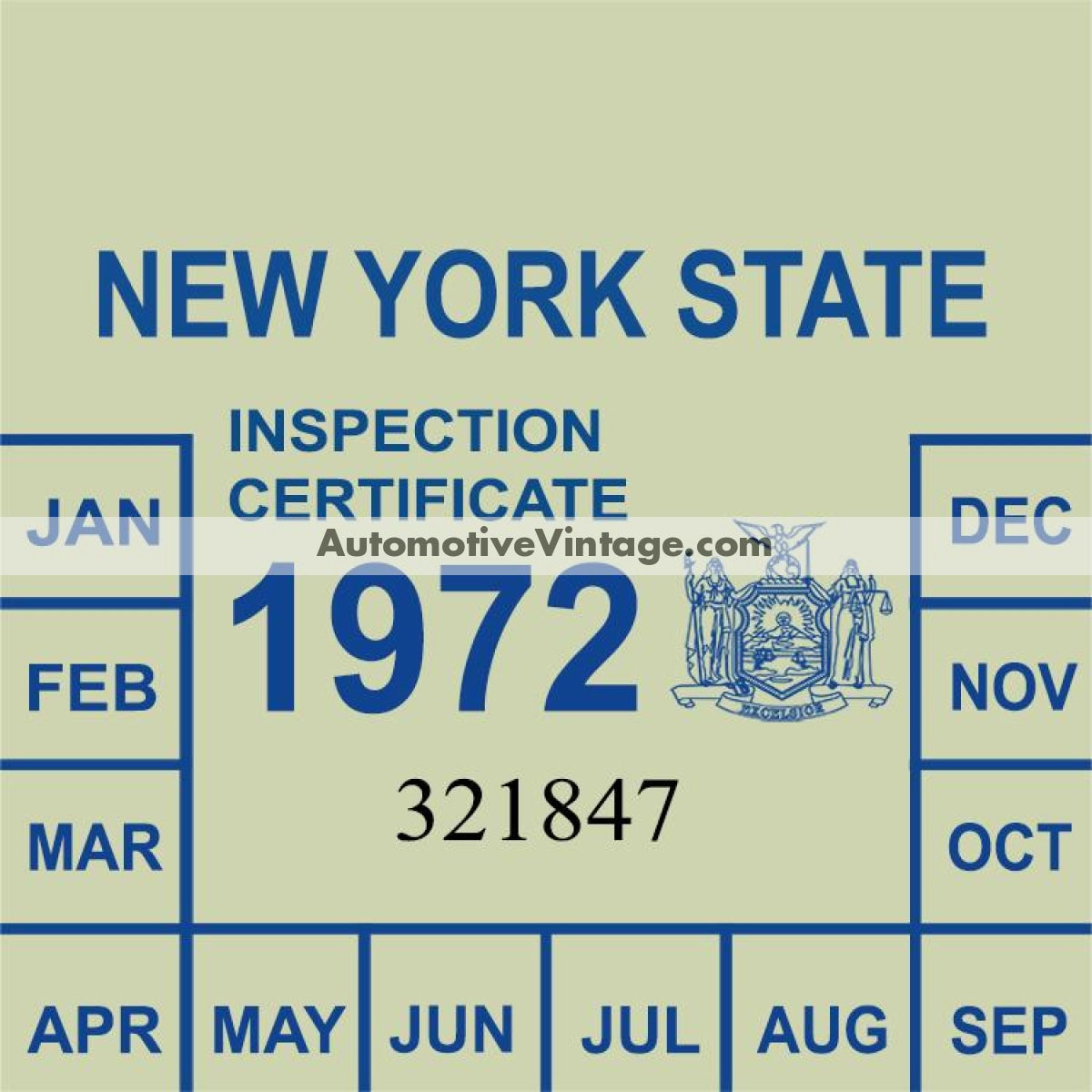 Vintage 1972 New York Windshield Inspection Sticker – Automotive Vintage