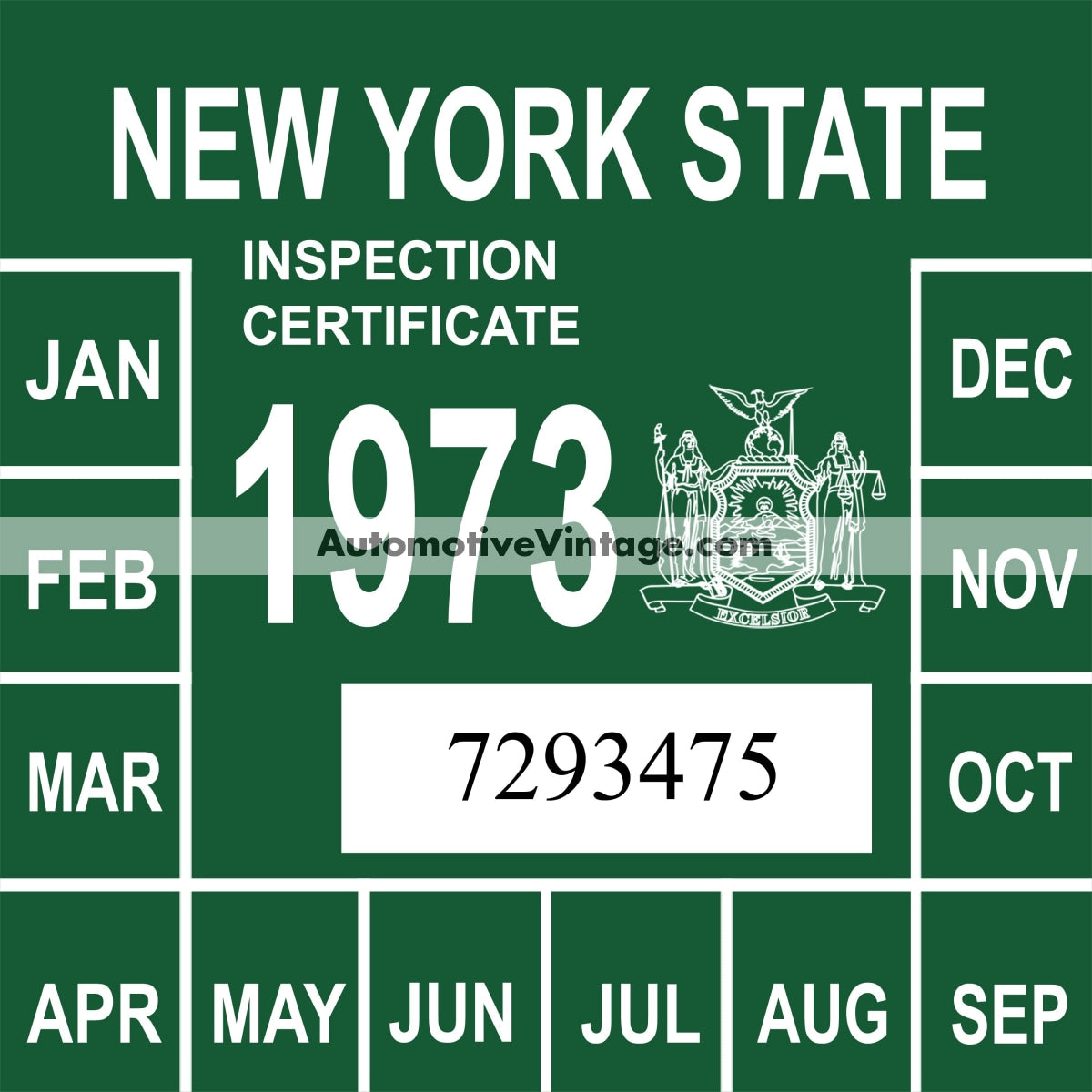 Vintage 1973 New York Windshield Inspection Sticker – Automotive Vintage