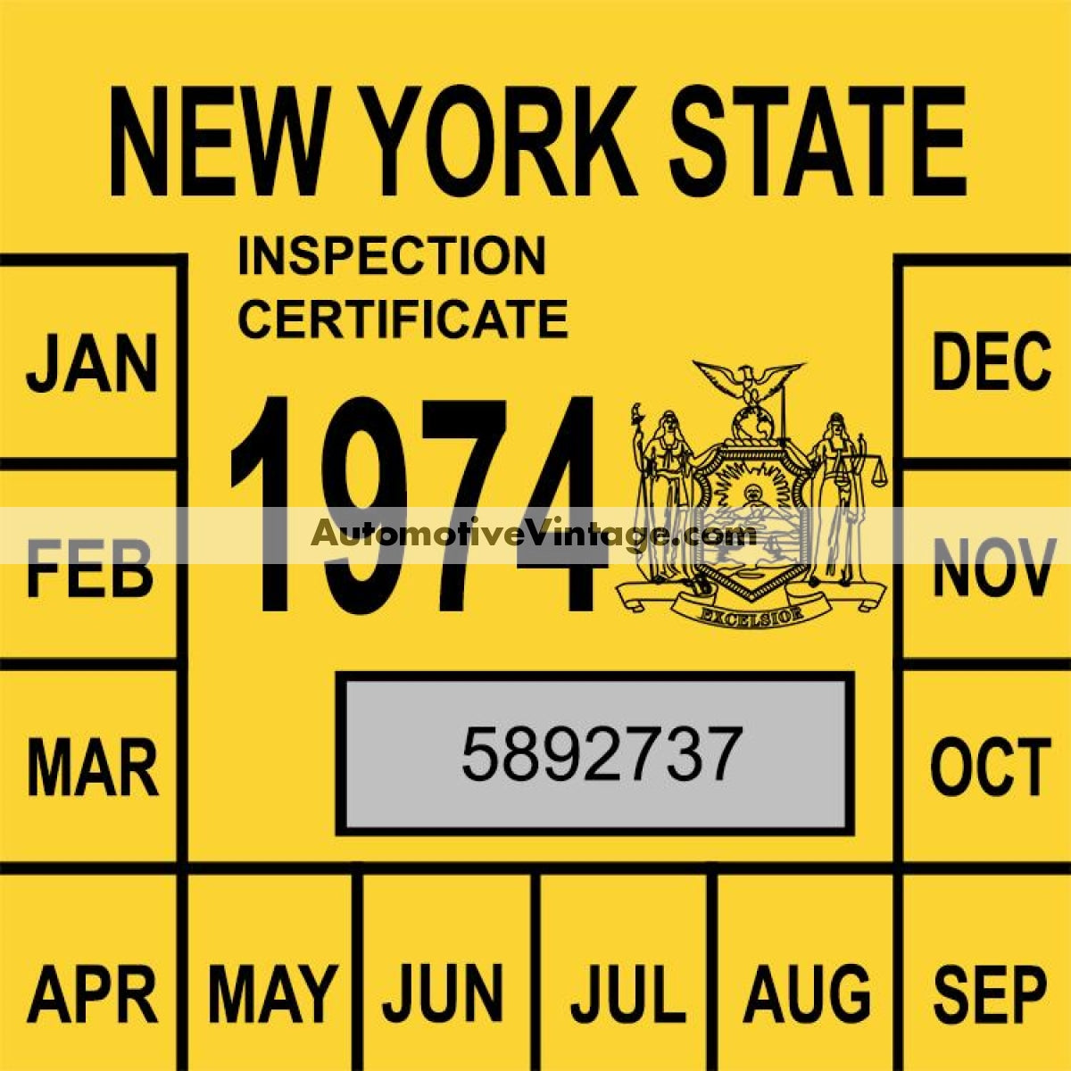 Vintage 1974 New York Windshield Inspection Sticker – Automotive Vintage
