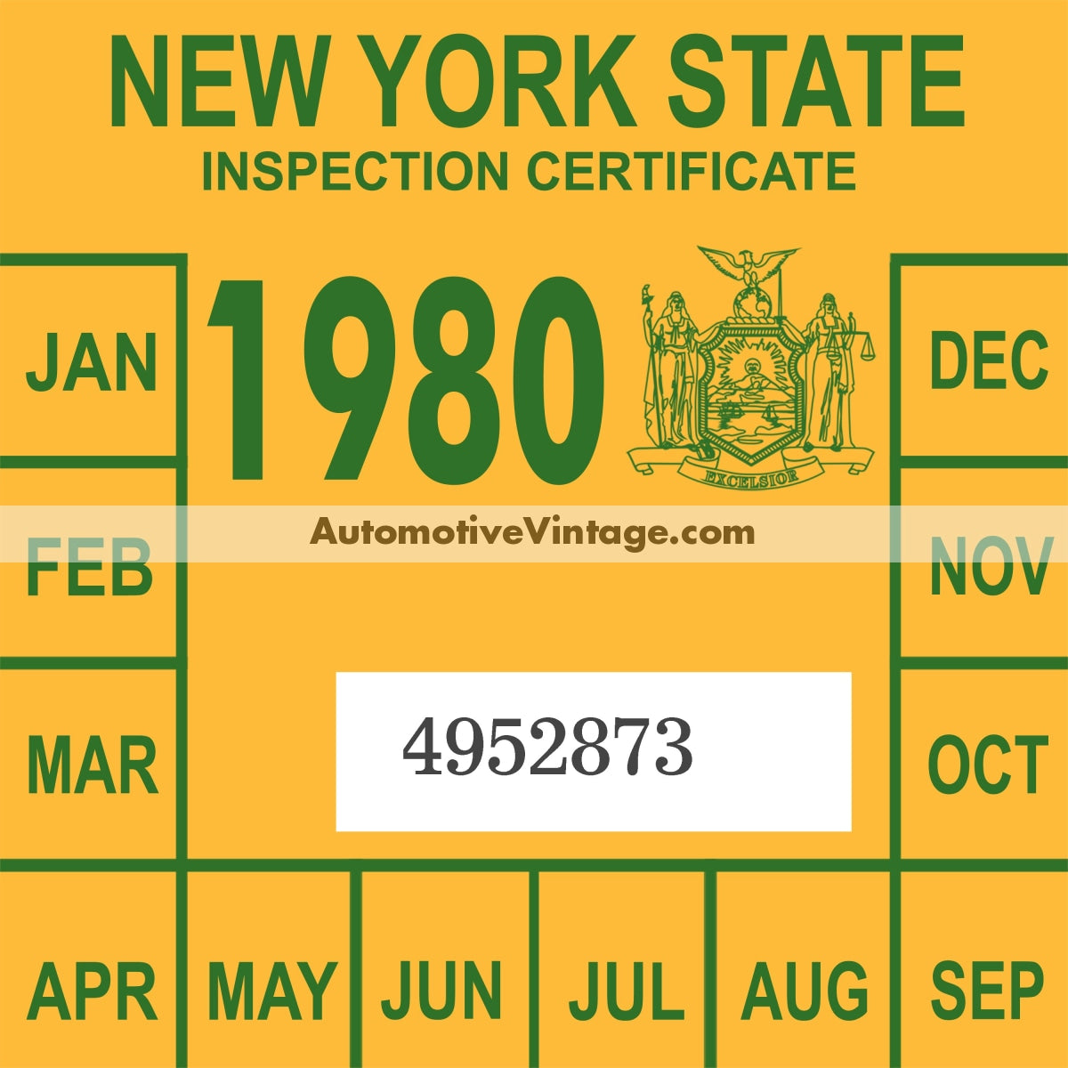 Vintage 1980 New York Windshield Inspection Sticker – Automotive Vintage