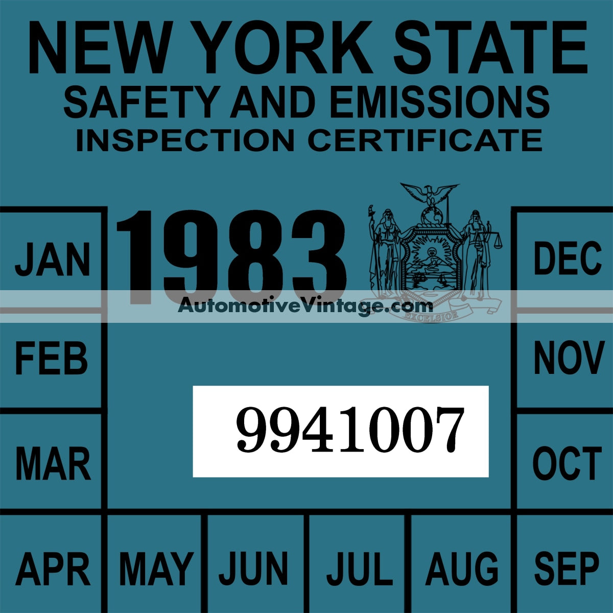 Vintage 1983 New York Windshield Inspection Sticker – Automotive Vintage